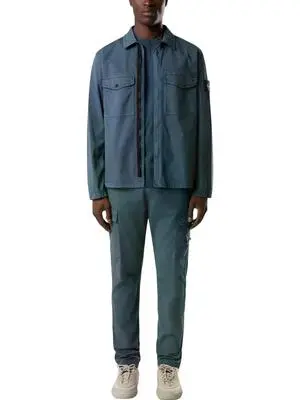 Stone Island 1200003 Stretch Organic Cotton Twill Overshirt - Blue