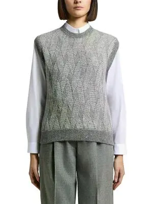 Peserico Sequin-embellished Open-knit Vest - Grey