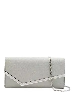 JIMMY CHOO Emmie Glitter Finish Clutch Bag - Silver