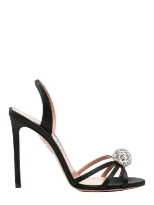AQUAZZURA Crystal Bubble Slingback Sandals - Black