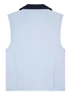 SPORTY & RICH Sleeveless Polo Shirt With Logo Detail - Blue