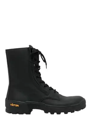 Yohji Yamamoto Leather Combat Boots - Black