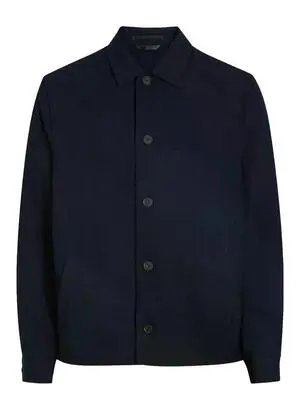 Sunspel Seersucker Button-up Jacket - Blue