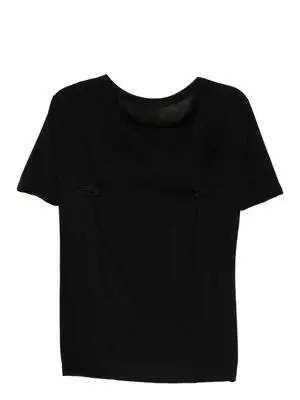 Yohji Yamamoto Pleated Cotton T-shirt - Black