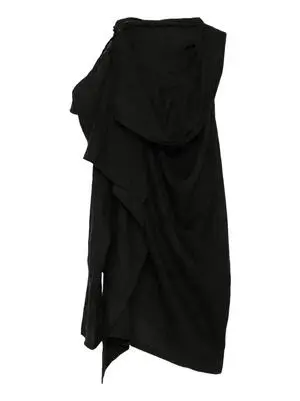 Yohji Yamamoto Asymmetrical Draped Dress - Black