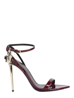 TOM FORD Padlock Detail High Heel Sandals - Red