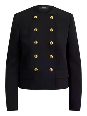 Ralph Lauren Double-breasted Sablé Crepe Jacket - Black