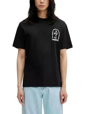 Lacoste Print-detail T-shirt - Black