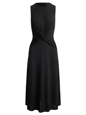Ralph Lauren Sleeveless Twist-front A-line Dress - Black