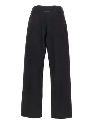 MAISON MARGIELA Logo Embroidered Straight-leg Trousers - Black