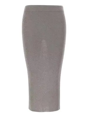 KANGRA Ribbed-knit Lurex-blend Midi Skirt - Grey