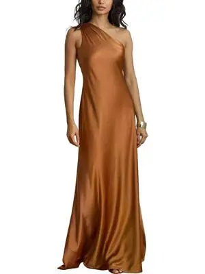 Ralph Lauren One-shoulder Maxi Dress - Brown