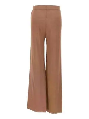 KANGRA Linen-knit Palazzo Pants - Brown