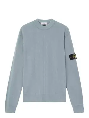 Stone Island Stone Island Ribbed-Knit Cotton Sweater Blue