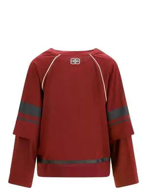 GANNI Double Layered T-shirt With Logo Print - Red