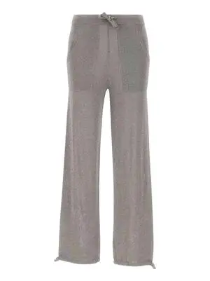 KANGRA Knitted Drawstring Waist Track Pants - Grey