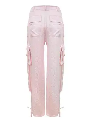 CASABLANCA Casablanca Pink Jacquard Pattern Satin Cargo Pants