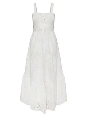 Ulla Johnson Broderie Anglaise Tiered Maxi Dress - White