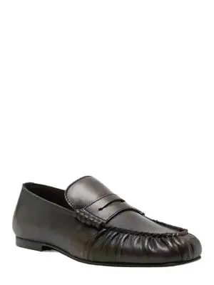 ALOHAS Gathered Penny-slot Loafers - Brown
