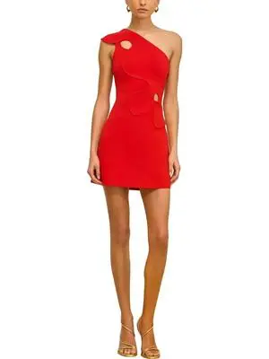 Cult Gaia Mini One-shoulder Dress With Cutout Detailing - Red
