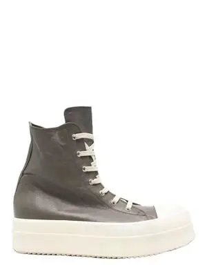 Rick Owens Leather Platform High-top Sneakers - Grey
