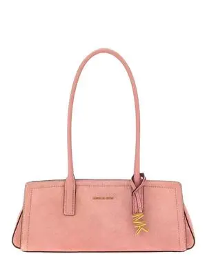 Michael Kors Logo Plaque Leather Shoulder Bag - Pink