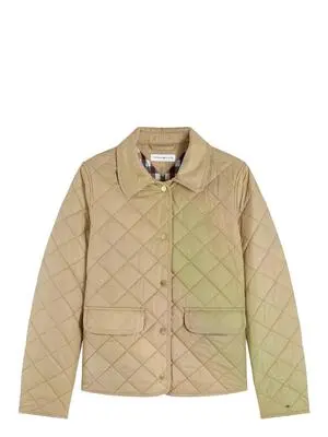 Tommy Hilfiger Quilted Logo-embroidered Jacket - Neutrals