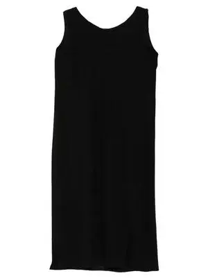 Yohji Yamamoto Sleeveless Round Neck Midi Dress - Black