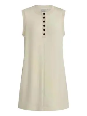 Varley Elba Sleeveless Button-up Mini Dress - Neutrals