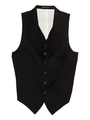 Yohji Yamamoto Asymmetrical Collar Vest - Black