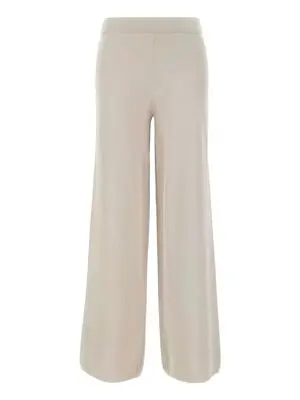 KANGRA Ribbed-edge Palazzo Pants - Neutrals