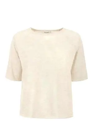KANGRA Short-sleeve Rolled-edge T-shirt - Neutrals