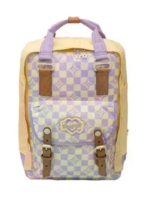 DOUGHNUT Mini Macaroon Kaleido Checked Backpack - Yellow