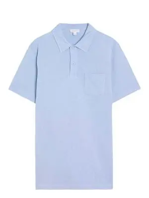 Sunspel Chest-pocket Polo Shirt - Blue