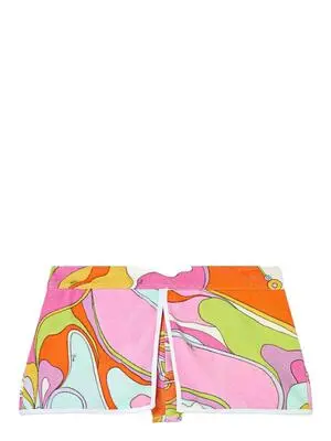 Emilio Pucci Pucci Orchidee Print Cotton Terry Shorts Pink