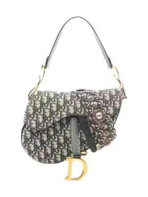 Dior Christian Dior Saddle Two-Way Handbag Blue