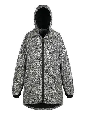 Valentino Garavani Hooded Leopard-print Zip-up Coat - Black