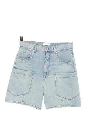 GANNI Patch-pocket Denim Shorts - Blue