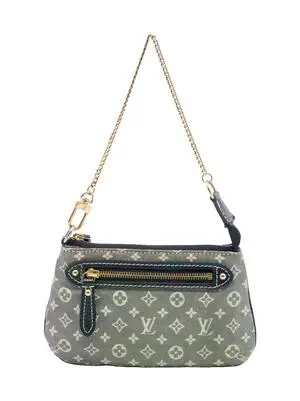 LOUIS VUITTON Monogram Mini Lin Pochette Shoulder Bag - Grey