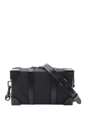 LOUIS VUITTON Monogram Taurillon Soft Trunk Wallet Crossbody Bag - Black