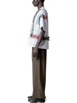 YOSHIOKUBO Pleated Wide-leg Trousers - Brown