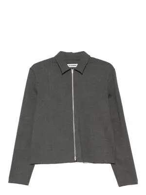 JIL SANDER Zip-up Classic Collar Jacket - Grey