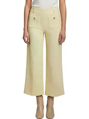 Maje Tweed Cropped Trousers - Yellow