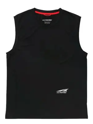 AND WANDER Logo Print Sleeveless T-shirt - Black