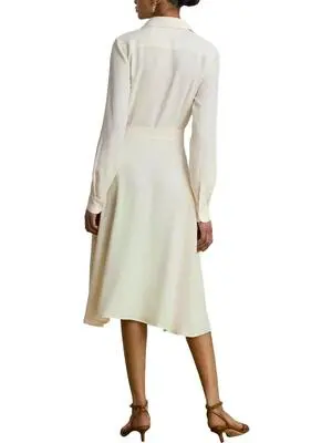 Ralph Lauren Belted Double-faced Georgette Midi Shirt Dress - Neutrals