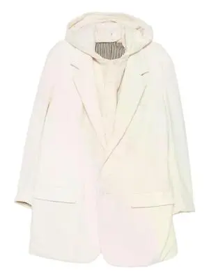Yohji Yamamoto Hooded Single-breasted Jacket - Neutrals