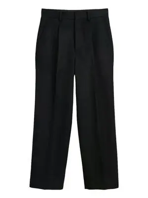 SSSTEIN Pleated Straight-leg Trousers - Black