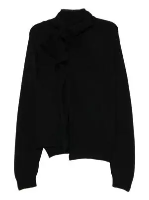 Yohji Yamamoto Draped High-neck Sweater - Black