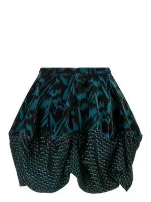 KIKO KOSTADINOV Mini Evelyn Animal Print Velvet Skirt - Black