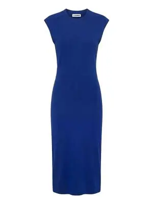 JIL SANDER Sleeveless Midi Dress With Cut-out Detail - Blue